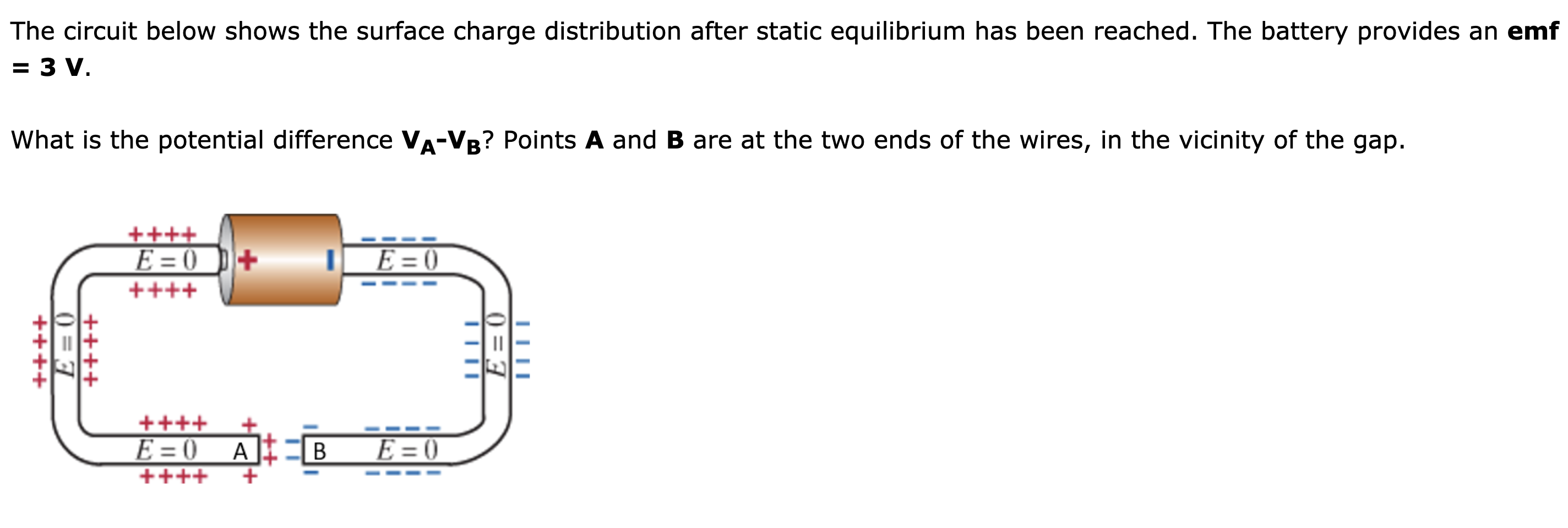 Solved The circuit below shows the surface charge | Chegg.com