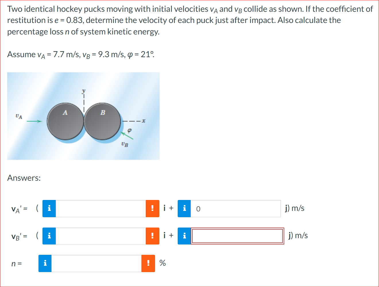 Two identical hockey pucks moving with Two identical | Chegg.com