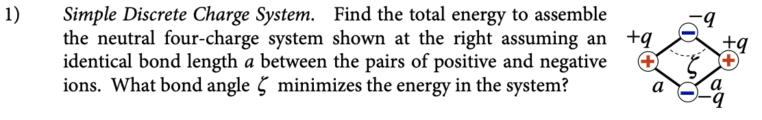 1) to Simple Discrete Charge System. Find the total | Chegg.com