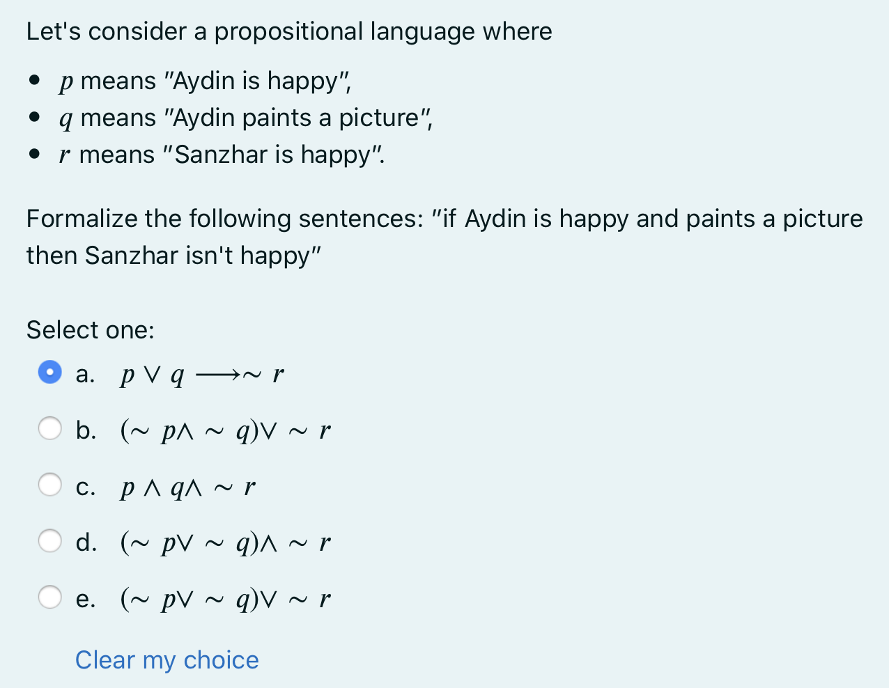 Solved Let's consider a propositional language where p means | Chegg.com