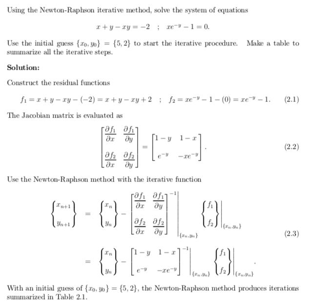 Using the Newton-Raphson iterative method, solve the | Chegg.com