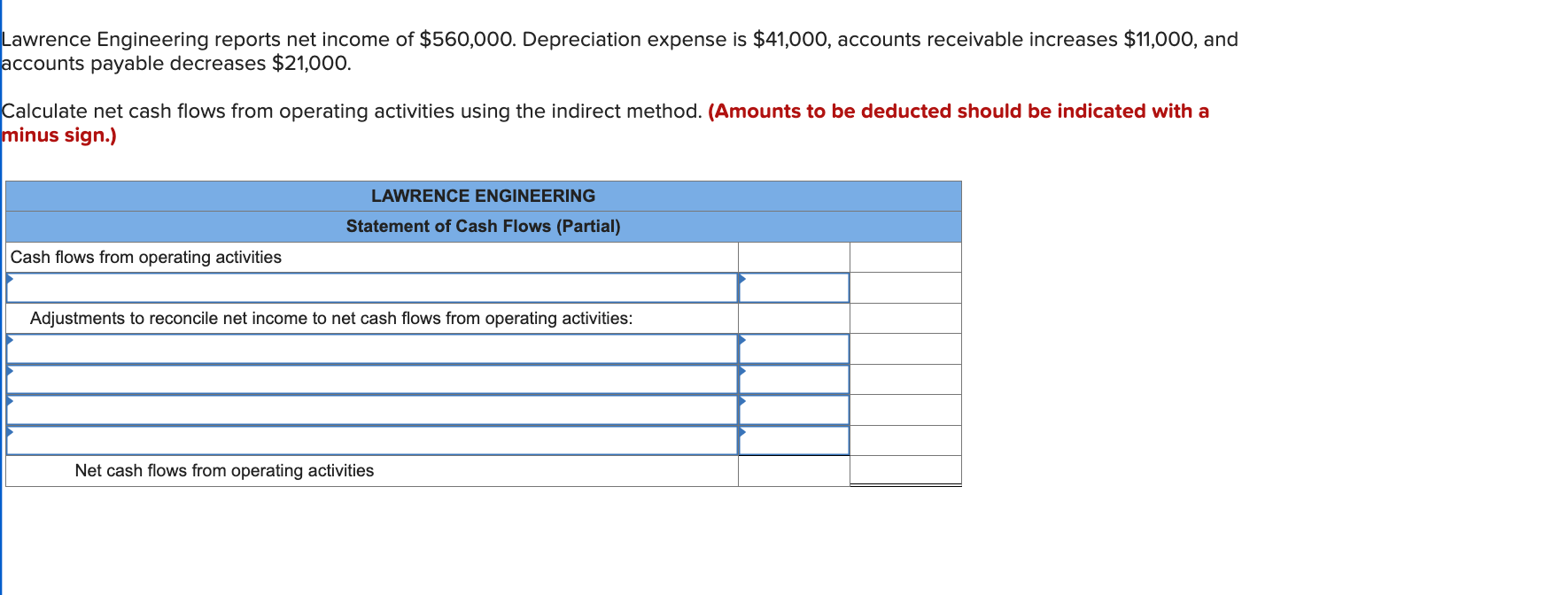Solved Lawrence Engineering reports net income of $560,000. | Chegg.com