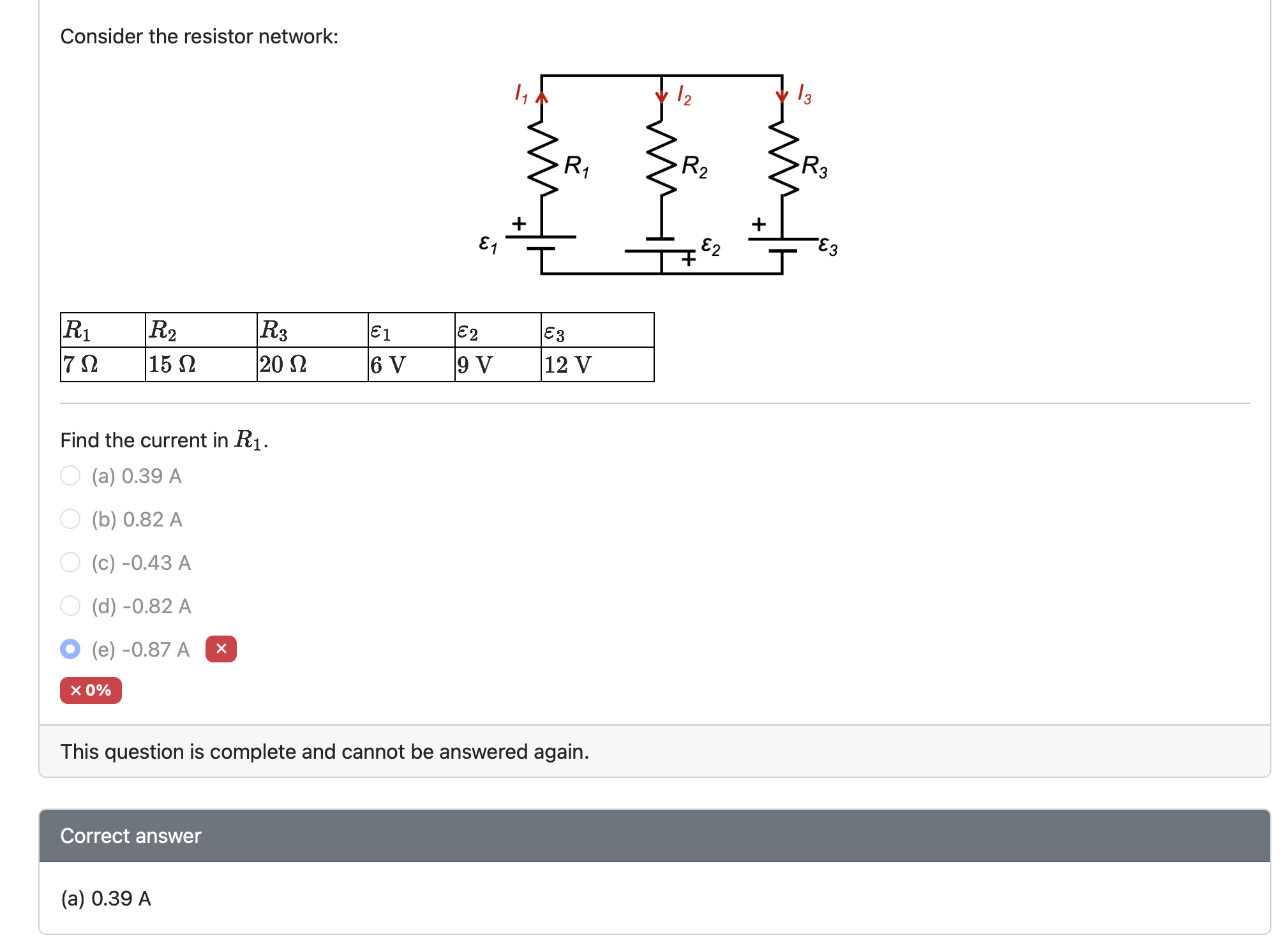 Solved Consider the resistor network:Find the current in \( | Chegg.com