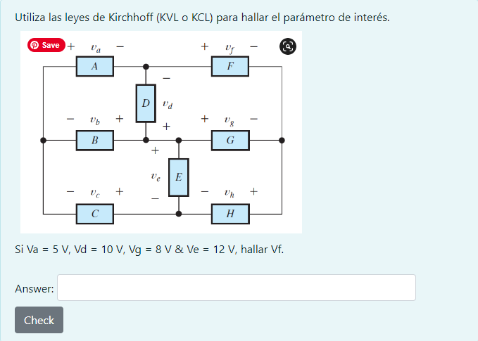 Solved Use Kirchhoff's laws (KVL or KCL) to find the | Chegg.com