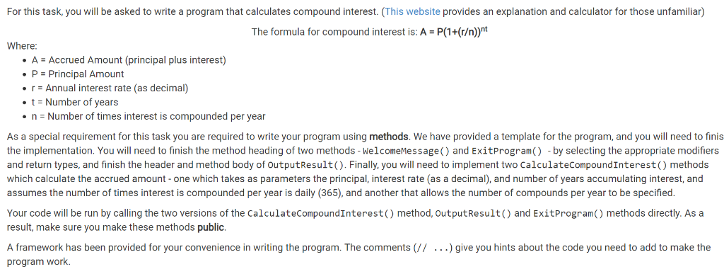 Solved Using C# coding: Given the sample code: using | Chegg.com