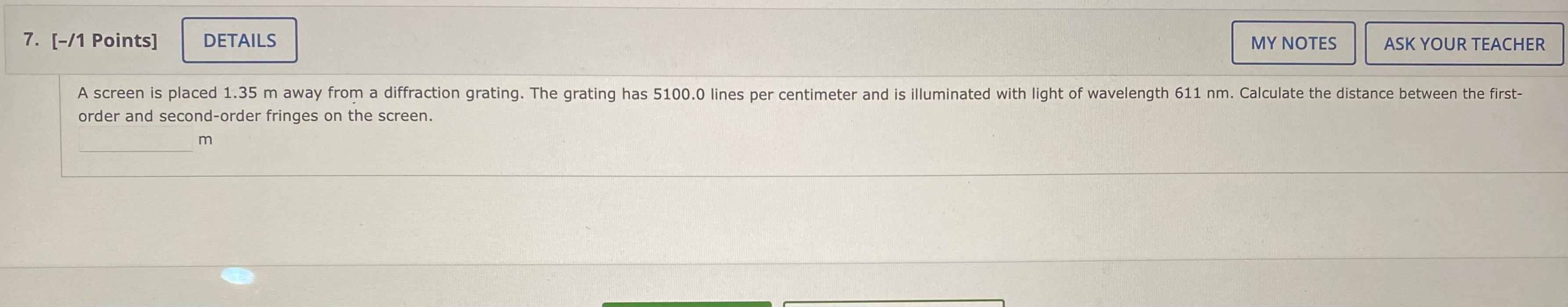 Solved order and second-order fringes on the screen. m | Chegg.com