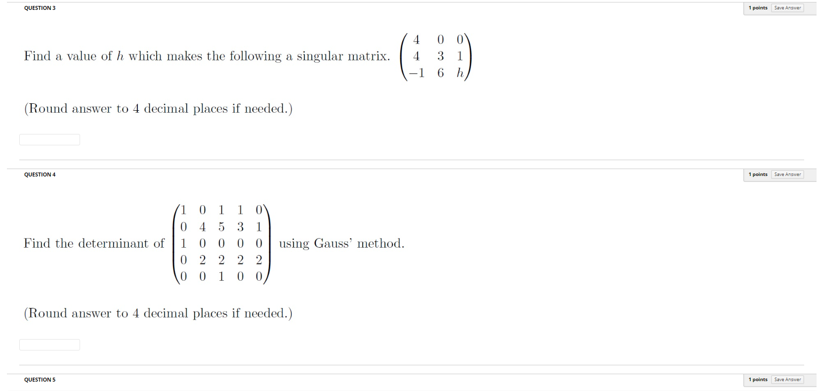 Solved Find a value of h which makes the following a | Chegg.com