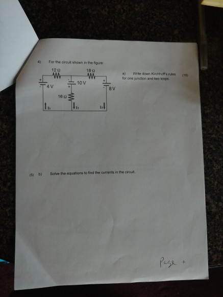 Solved 4) For the ciout shown in the figure 120 18Ω a) Wrte | Chegg.com