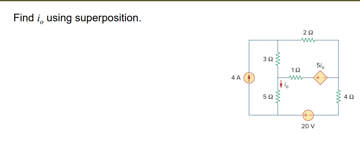 Solved Find io using superposition. | Chegg.com