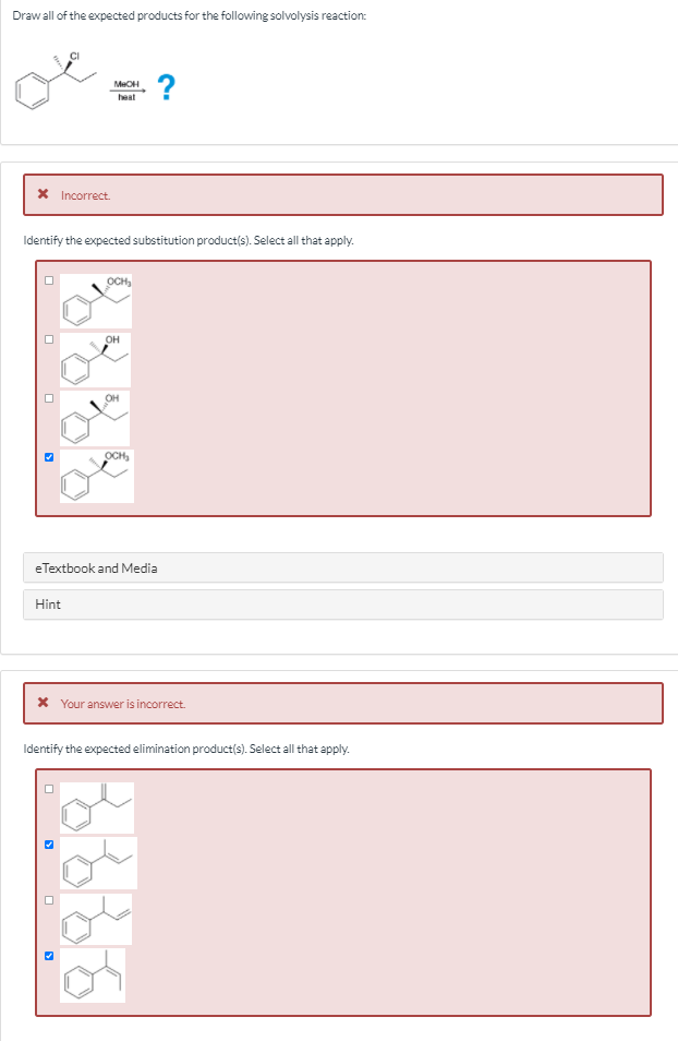 Solved Draw All Of The Expected Products For The Following