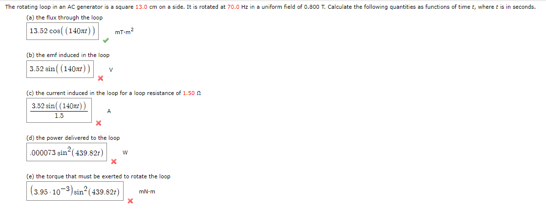 Solved The rotating loop in an AC generator is a square 13.0 | Chegg.com