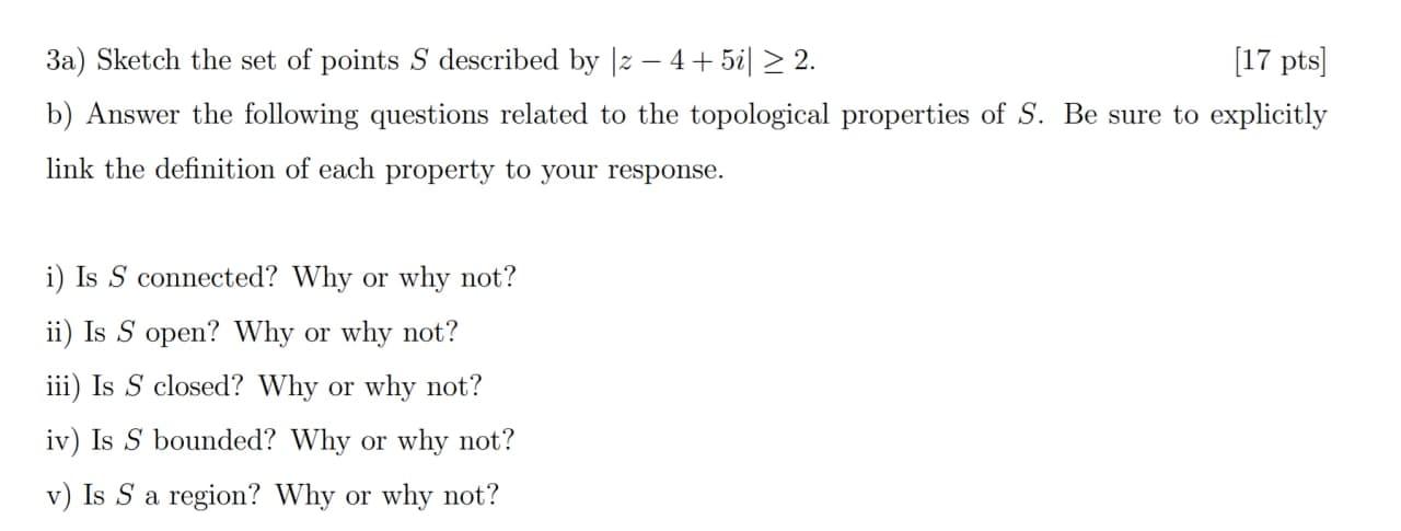 Solved 3a) Sketch the set of points S described by 12 – 4+ | Chegg.com