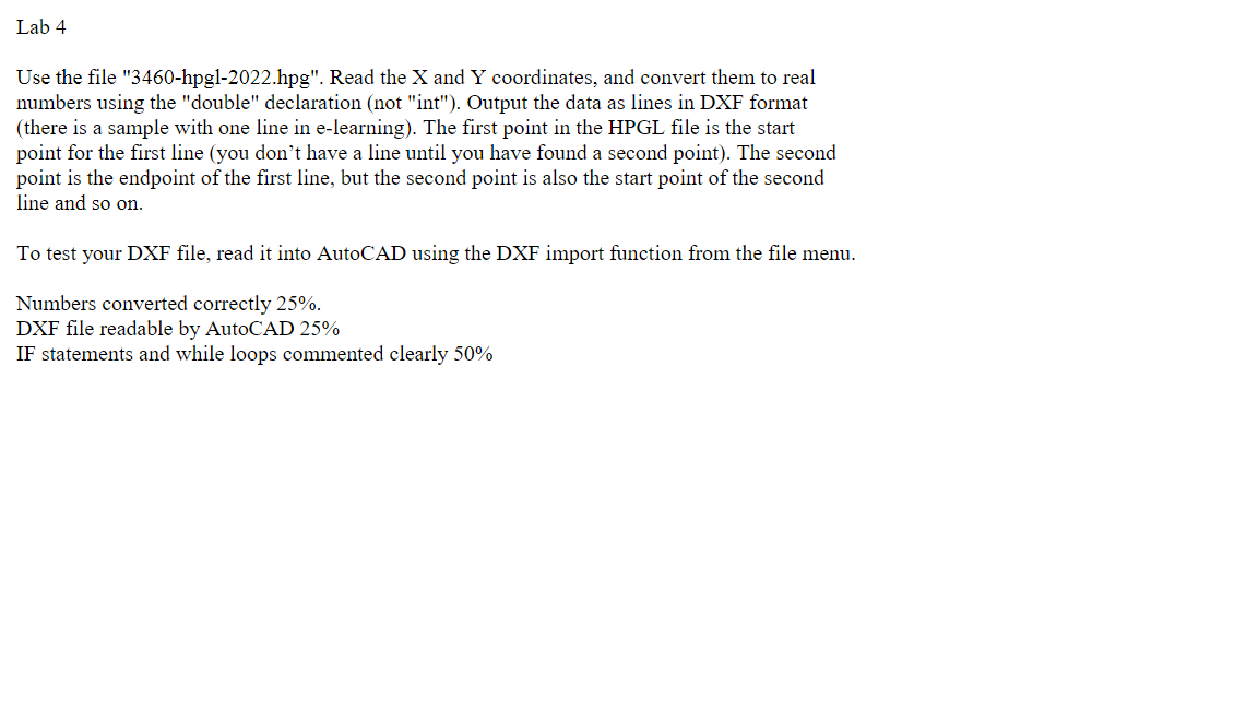 Solved Lab 4 Use the file "3460-hpgl-2022.hpg". Read the X | Chegg.com