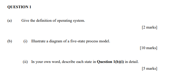 Solved QUESTION 1 (a) Give the definition of operating | Chegg.com