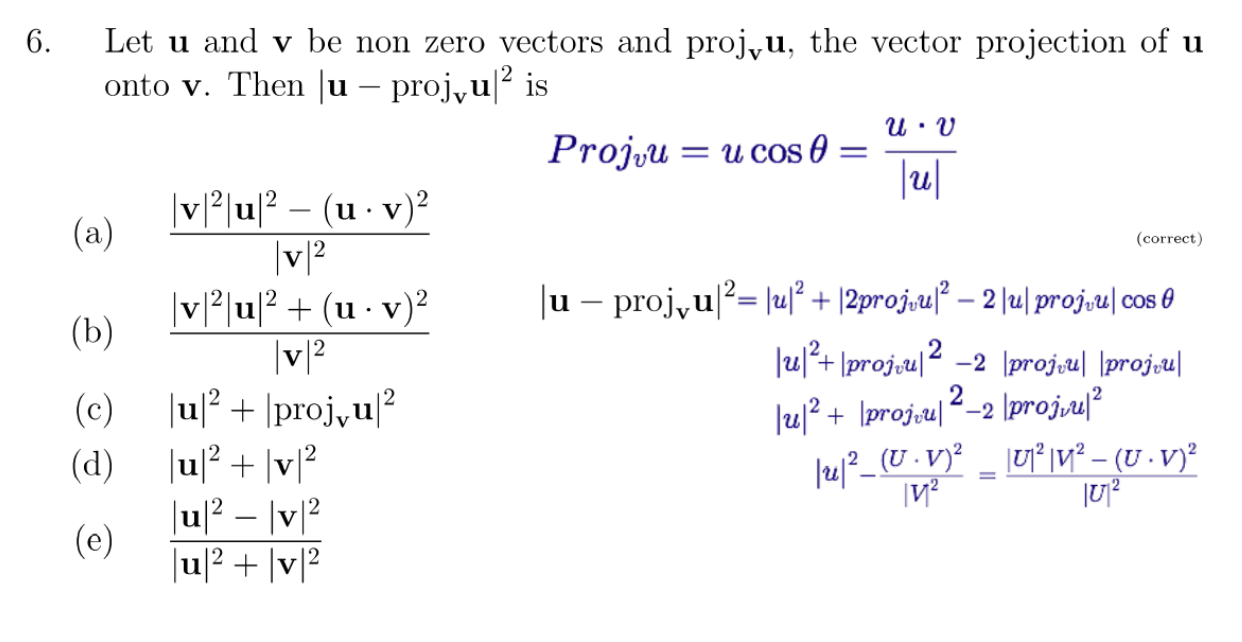 Solved 6. Let u and v be non zero vectors and proj,u, the | Chegg.com