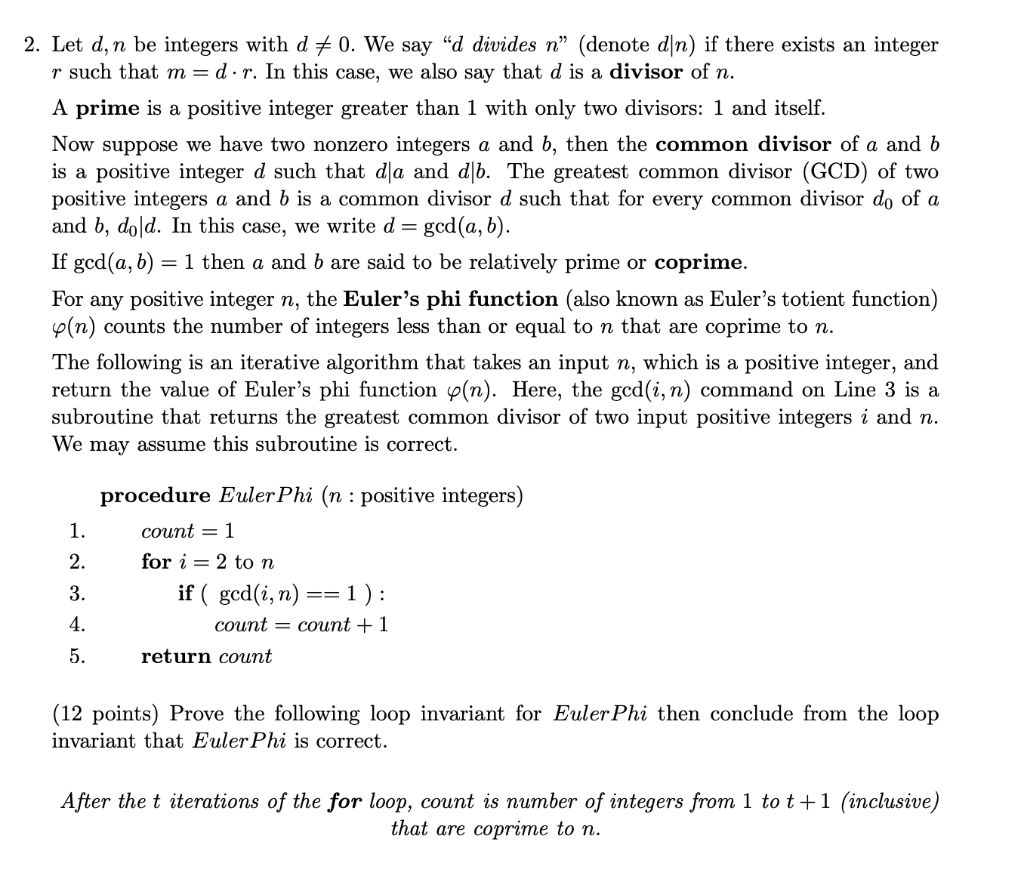 0. We say "d divides n" (denote d|n) if there exists | Chegg.com