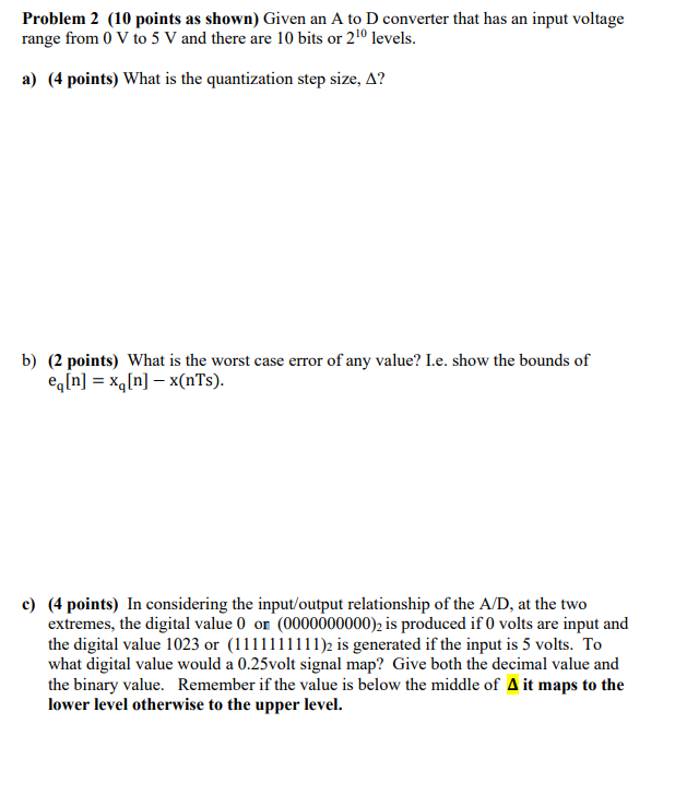 Solved Problem 2 (10 points as shown) Given an A to D | Chegg.com