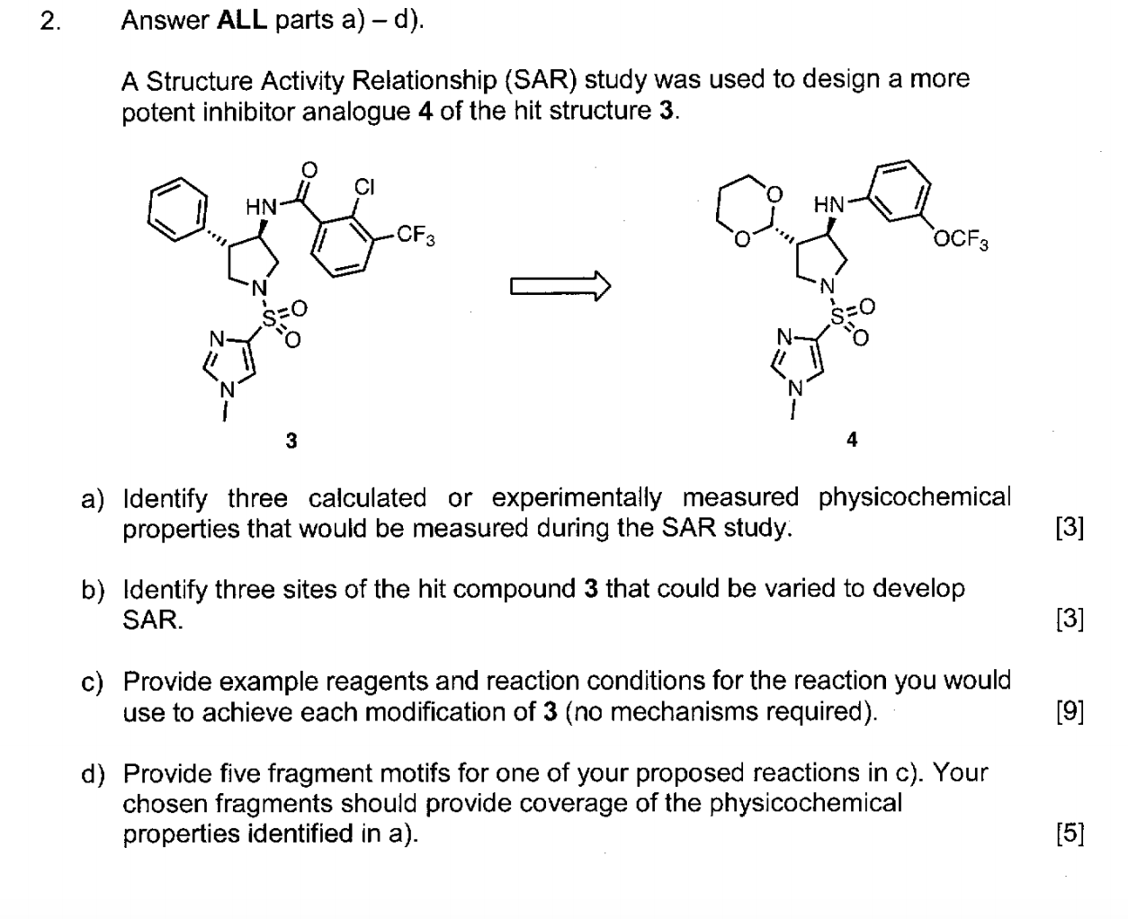 Answer ALL parts a), d). A Structure Activity | Chegg.com