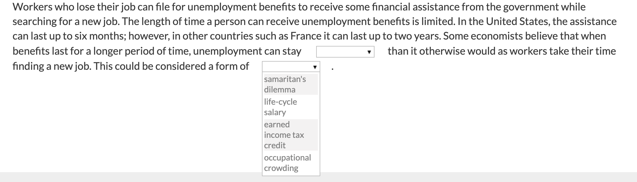 Solved Workers who lose their job can file for unemployment | Chegg.com