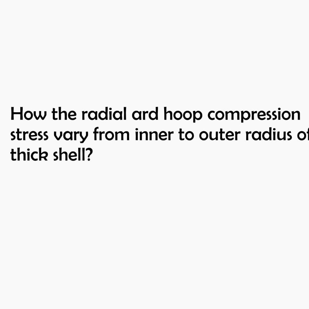 Solved How the radial ard hoop compression stress vary from | Chegg.com