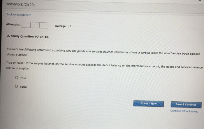 Solved Homework (Ch 10) Back to Assignment Attempts: | Chegg.com