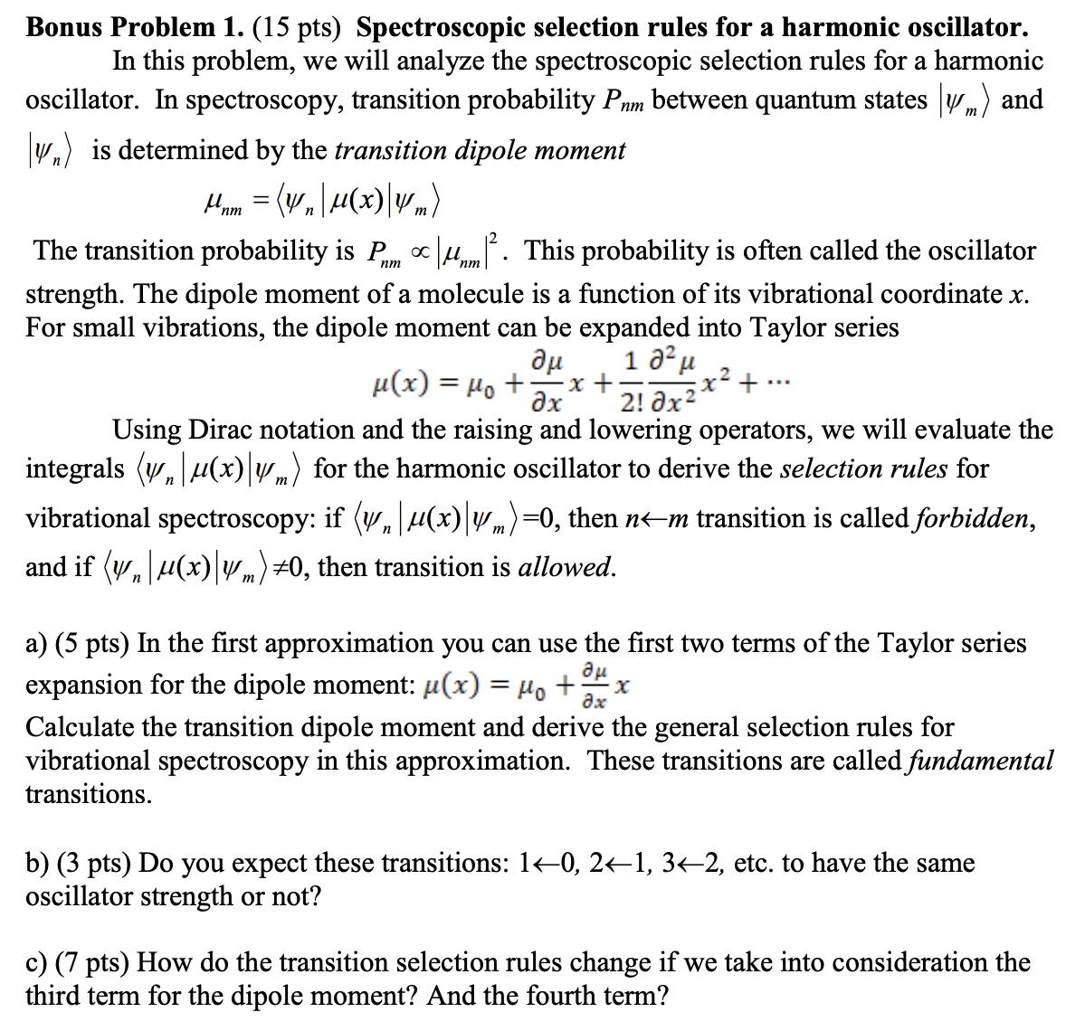Solved Bonus Problem 1. (15 pts) Spectroscopic selection | Chegg.com