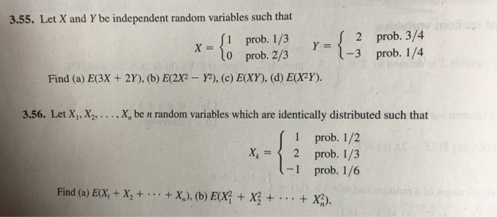 Solved 3.43. A random -2 prob. 1/3 variable X is defined by | Chegg.com
