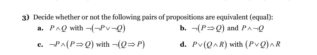 Solved 3) Decide whether or not the following pairs of | Chegg.com