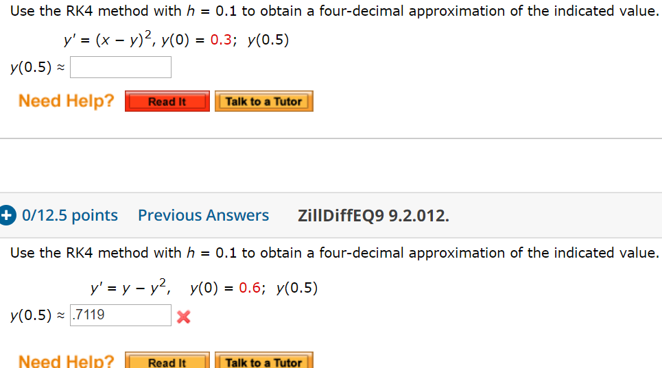 Solved Use the RK4 method with h = 0.1 to obtain a | Chegg.com