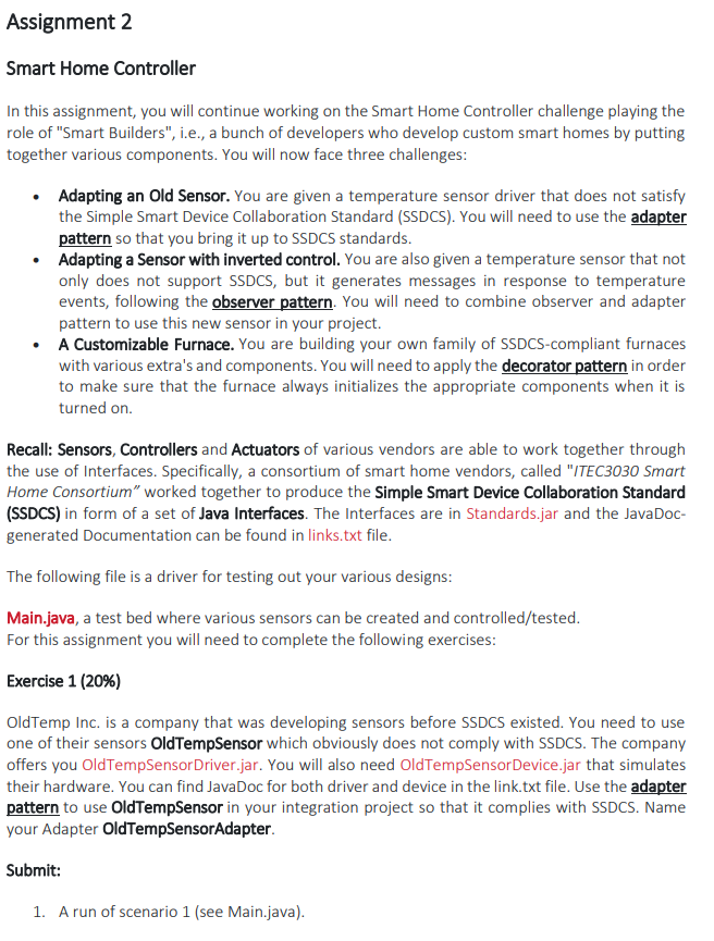 Solved Assignment 2 Smart Home Controller In this | Chegg.com