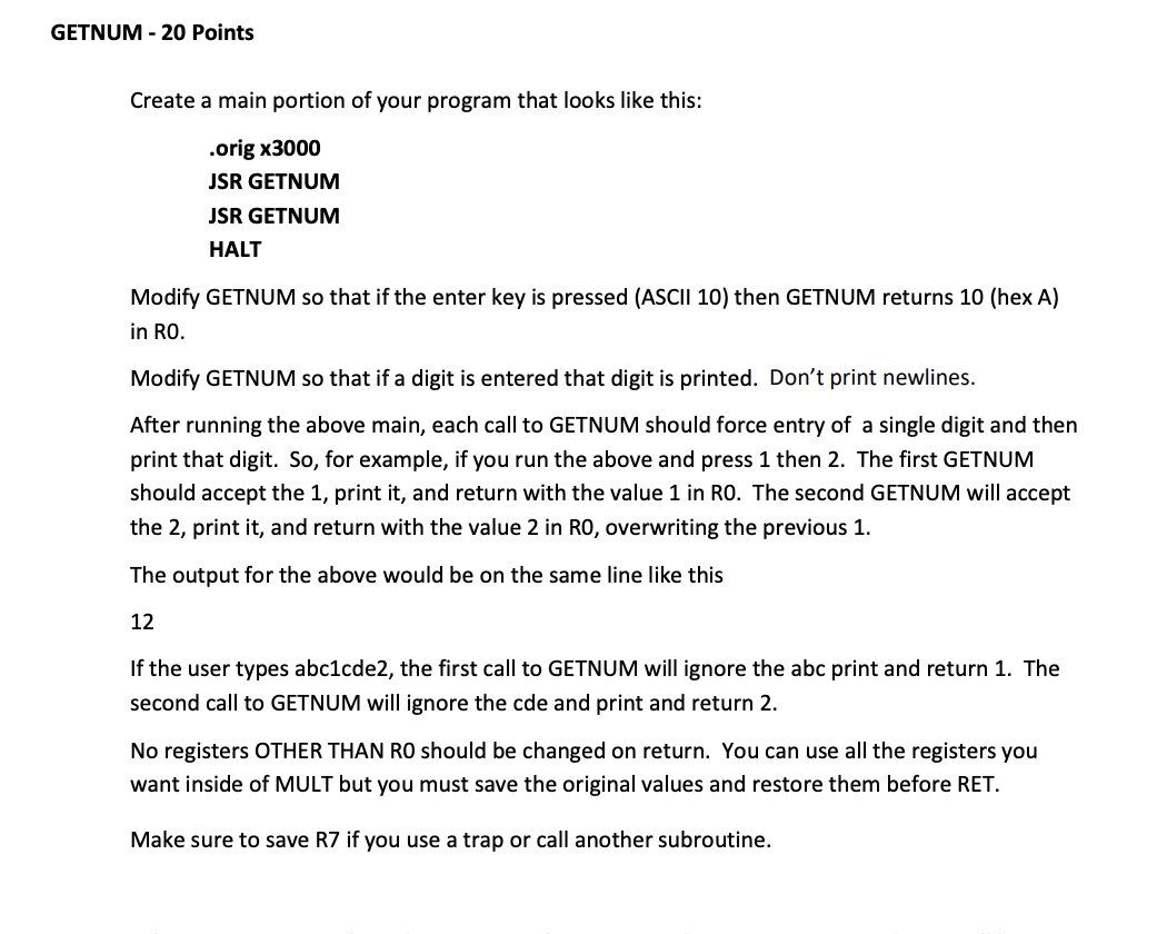 GETNUM-20 Points Create a main portion of your | Chegg.com