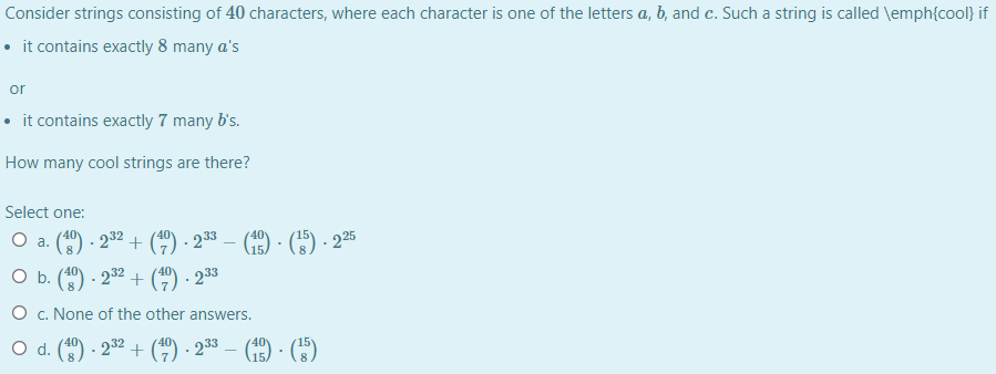 Solved Consider Strings Consisting Of 40 Characters Where 