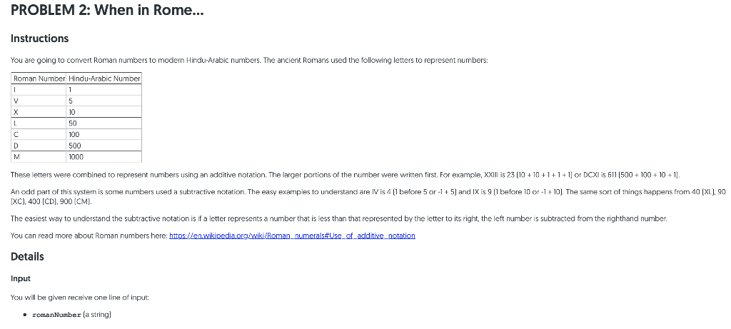 Solved PROBLEM 2: When in Rome... Instructions You are going | Chegg.com