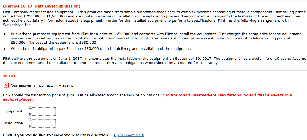 Solved Exercise 18-13 (Part Level Submission) Flint Company | Chegg.com