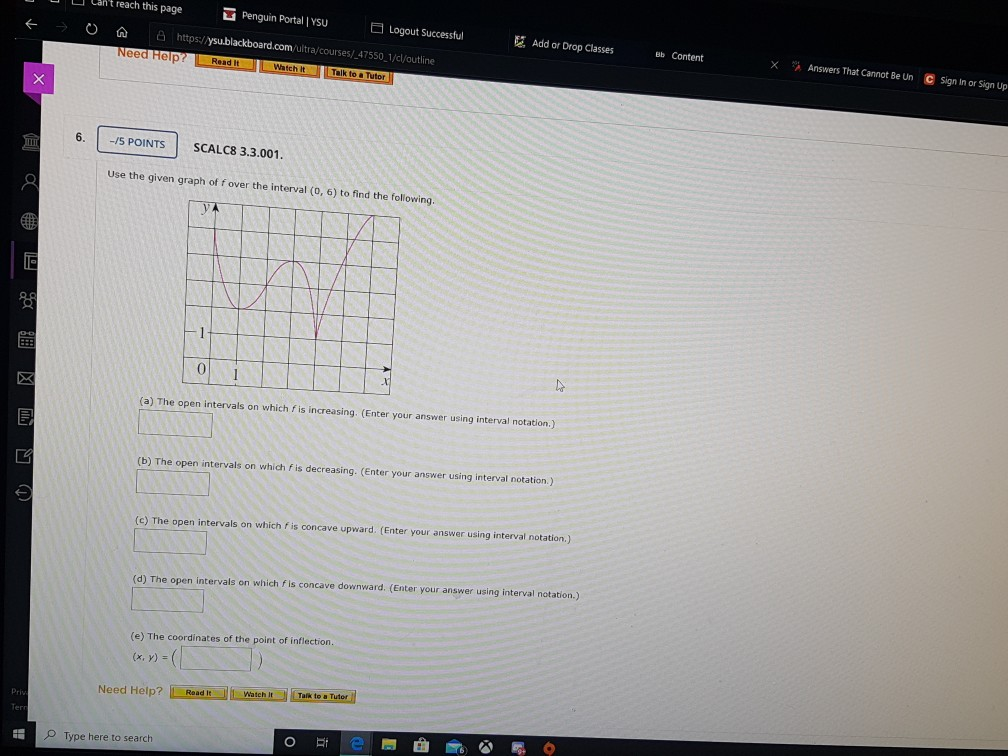 an't reach this page Penguin Portal |YSU 0 Logout | Chegg.com