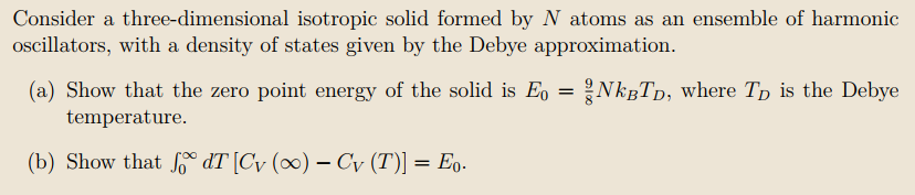 Solved Consider a three-dimensional isotropic solid formed | Chegg.com