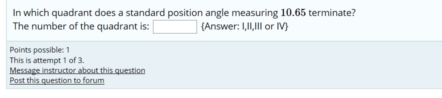 Solved In which quadrant does a standard position angle | Chegg.com