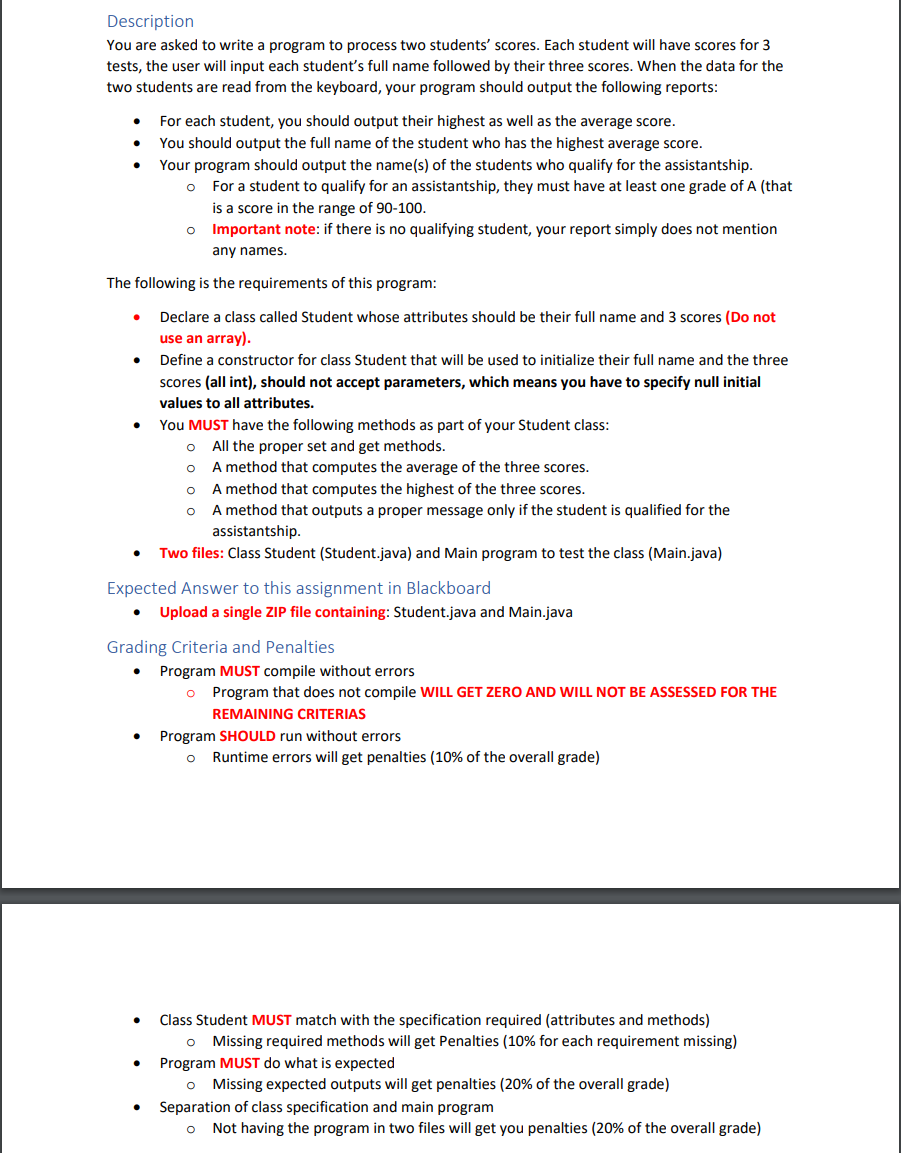 Solved Description You are asked to write a program to | Chegg.com