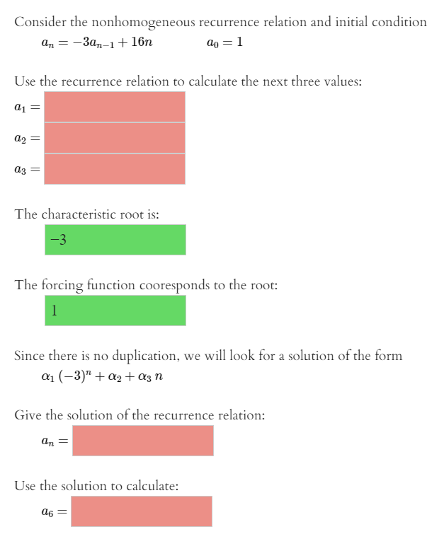 Solved Consider The Nonhomogeneous Recurrence Relation And