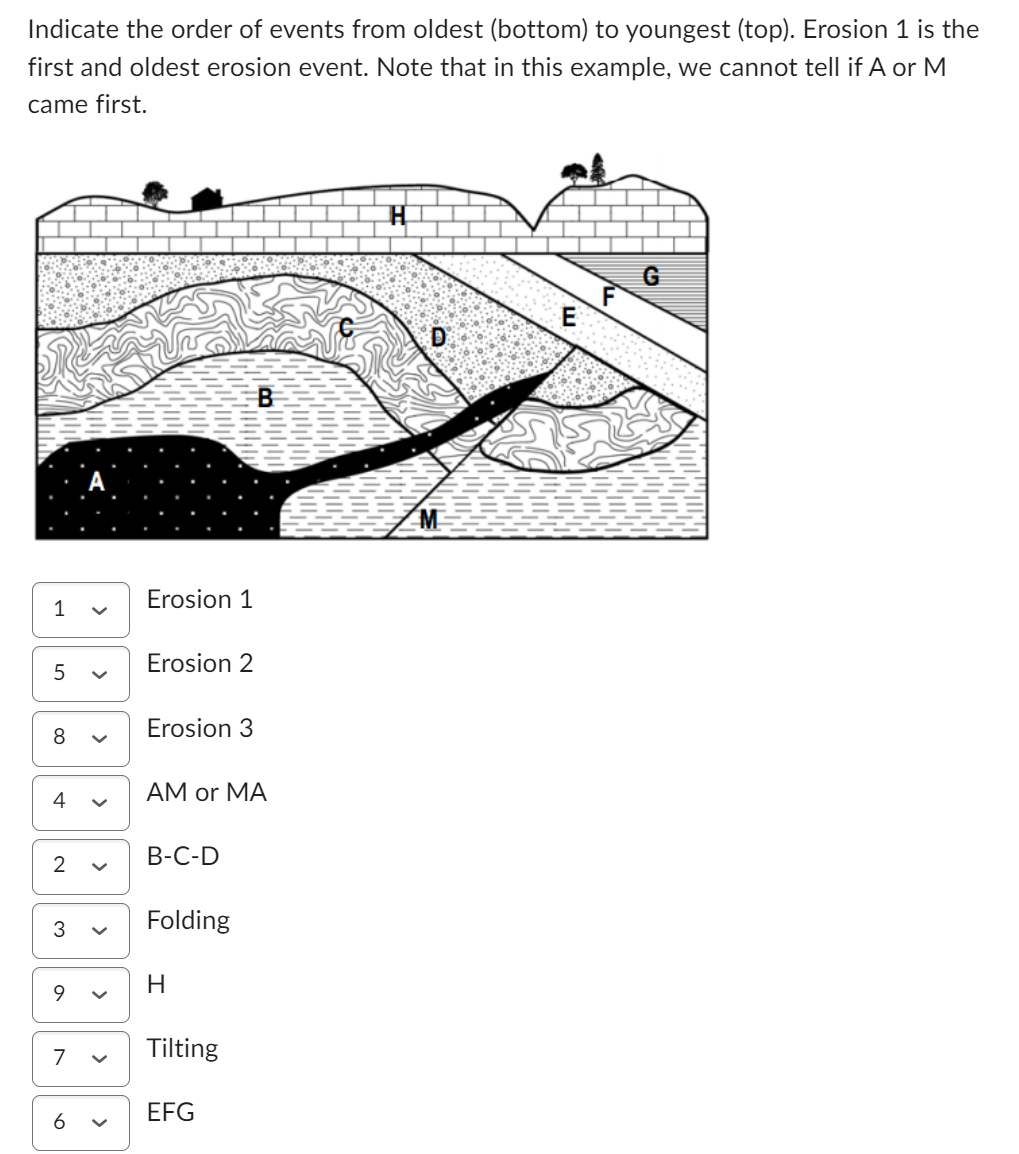 Solved Indicate the order of events from oldest (bottom) to | Chegg.com