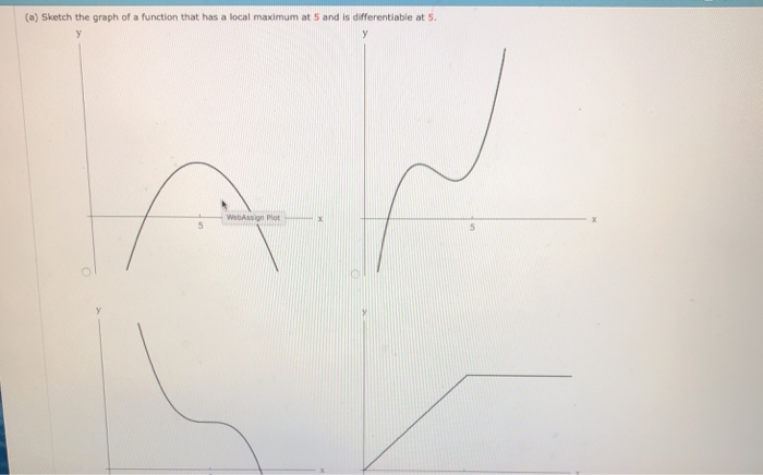 Solved (a) Sketch the graph of a function that has a local | Chegg.com