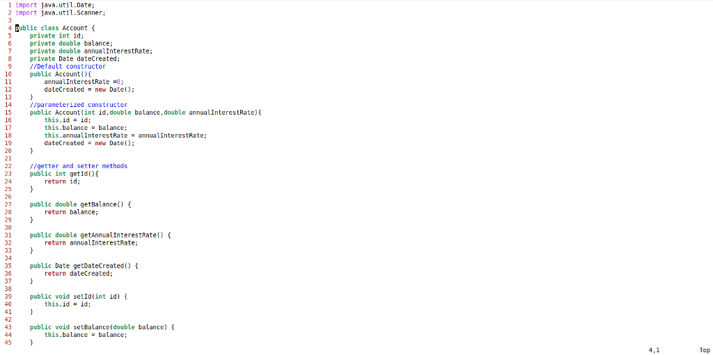Solved Subclasses Of Account In Programming Exercise 97 
