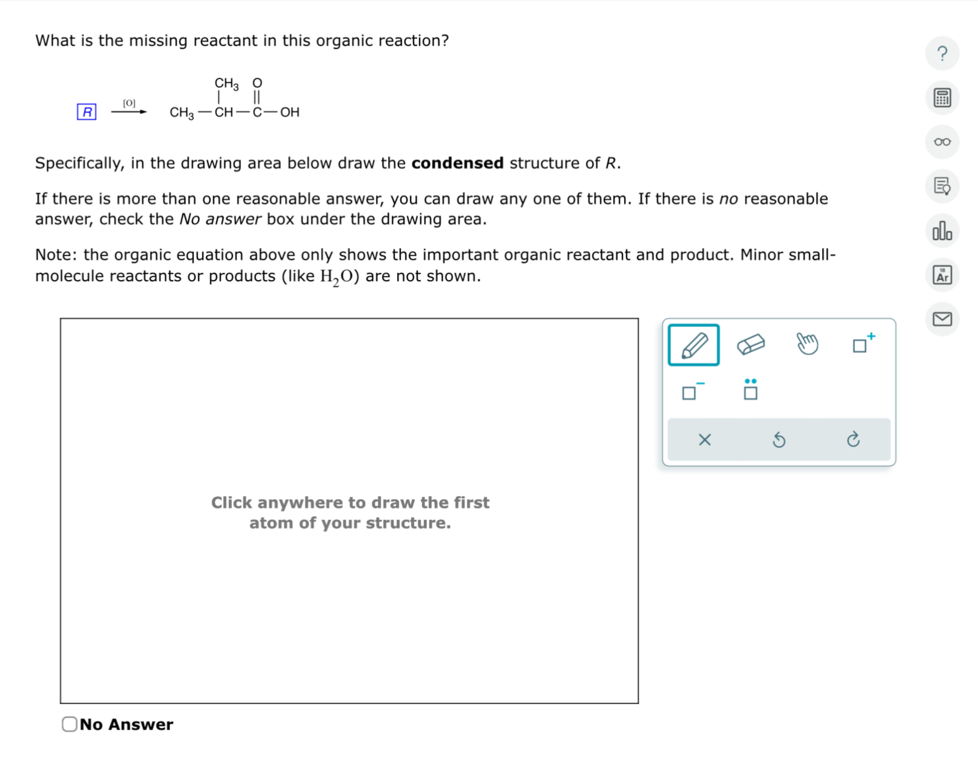 Solved What is the missing reactant in this organic | Chegg.com