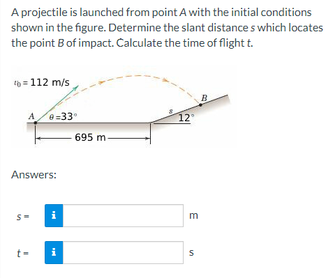 Solved A projectile is launched from point A with the | Chegg.com