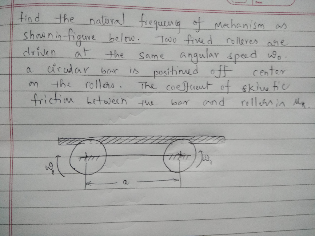 Solved find the natural frequency of Mechanism as shown in | Chegg.com