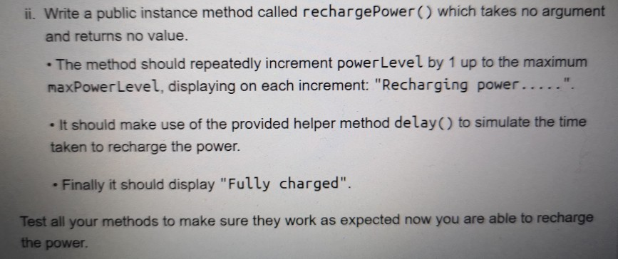Solved ii. Write a public instance method called | Chegg.com