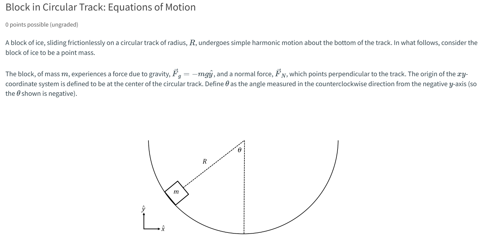 Solved Block in Circular Track: Equations of Motion 0 points | Chegg.com