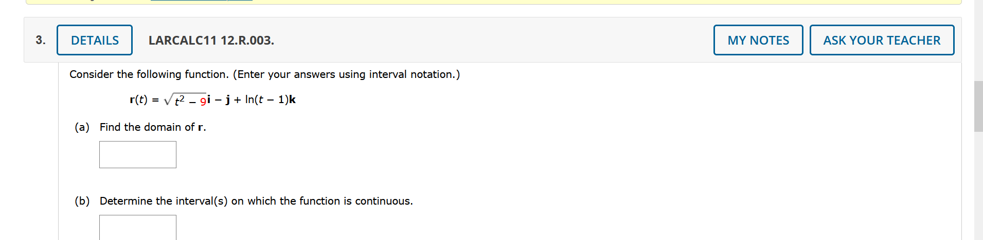 Solved 3. DETAILS LARCALC11 12.R.003. MY NOTES ASK YOUR | Chegg.com
