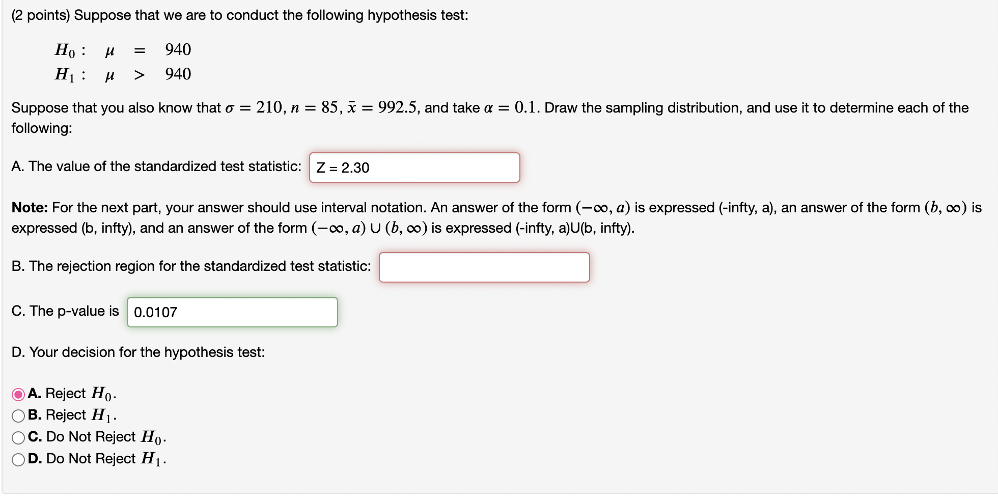 Solved (2 points) Suppose that we are to conduct the | Chegg.com