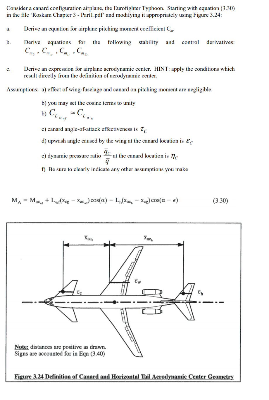 Consider a canard configuration airplane, the | Chegg.com